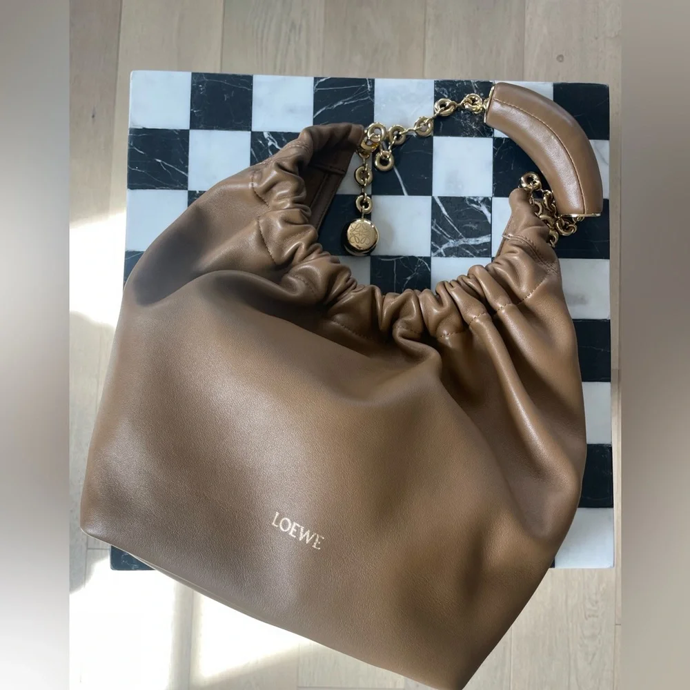 Loewe | Bags | Loewe Squeeze Small Leather Bag In Oak Tan With Gold ...
